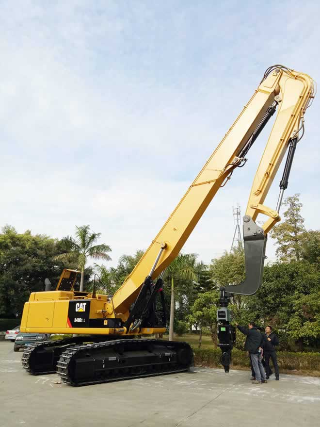 Excavator Pile driving Long Reach Boom for sale - POIN